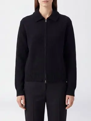 LISA YANG Lisa Yang Pure Cashmere Zip-Up Polo Jumper Black