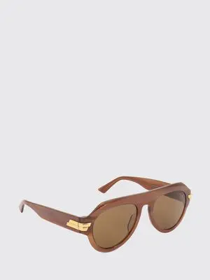 Bottega Veneta Rounded Aviator Sunglasses In Acetate - Dark