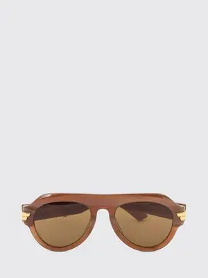 Bottega Veneta Rounded Aviator Sunglasses In Acetate - Dark