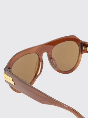 Bottega Veneta Rounded Aviator Sunglasses In Acetate - Dark