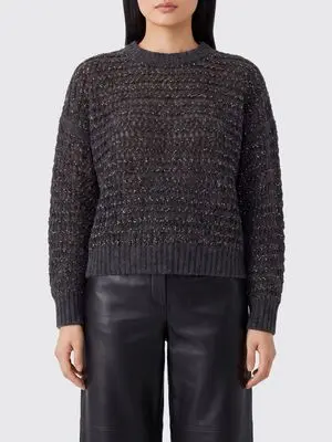 Brunello Cucinelli Brunello Cucinelli Cropped Ribbed Sweater Grey