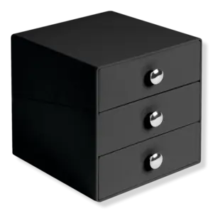 IDESIGN 3-drawer Stackable Makeup Organizer - Black