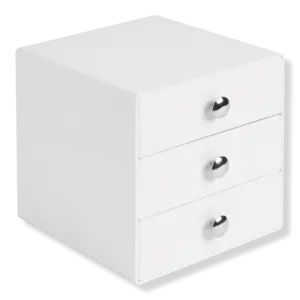 IDESIGN Stackable 3-drawer Vanity Makeup Organizer - White