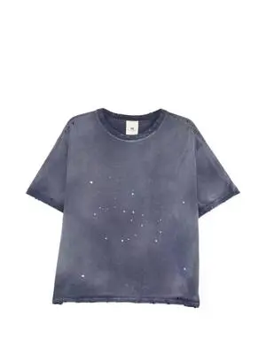MOOJI MOOJI Distressed Paint-splatter T-shirt
