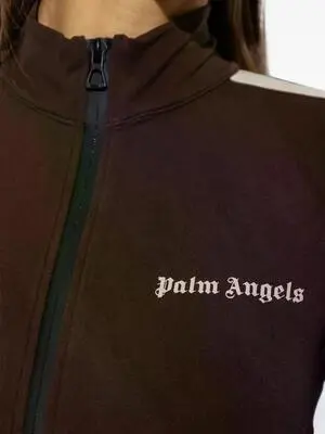 Palm Angels Logo-print Zip-up Cropped Sweatshirt