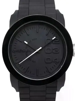 DIESEL® 44mm Watch With Textured Strap - Black