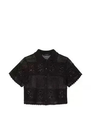 ALLSAINTS Kyra Scalloped-edge Shirt - Black