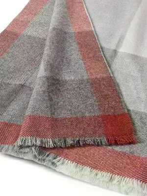 Brunello Cucinelli Wool And Cashmere Checked Twill Scarf - White