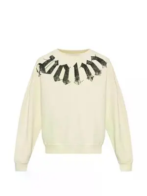 Palm Angels Logo-print Cotton Sweatshirt - Yellow