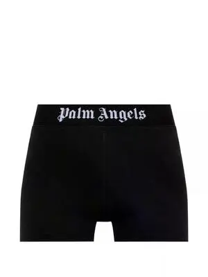 Palm Angels Logo-waistband Shorts - Black