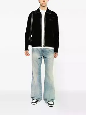 Amiri Leather-trimmed Zip-up Jacket