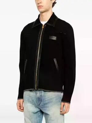 Amiri Leather-trimmed Zip-up Jacket