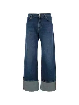 Pinko Turn-up Cuff Love Birds Jeans - Blue