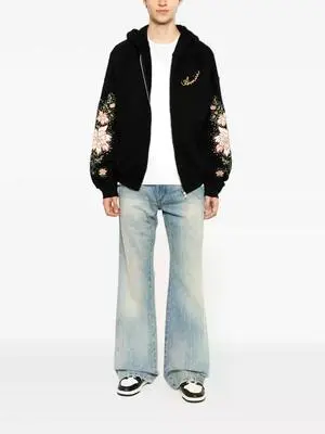 Amiri Floral-embroidered Zip Hoodie