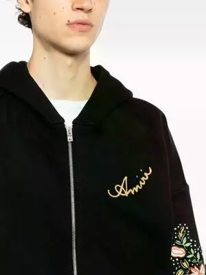 Amiri Floral-embroidered Zip Hoodie
