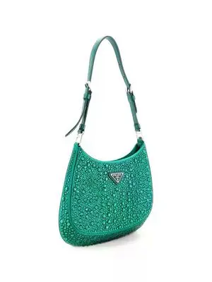 Prada Cleo Shoulder Bag Crystal Embellished Satin Small Crossbody Bag