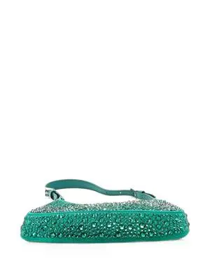 Prada Cleo Shoulder Bag Crystal Embellished Satin Small Crossbody Bag