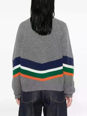 CIRCUS HOTEL Striped V-neck Sweater