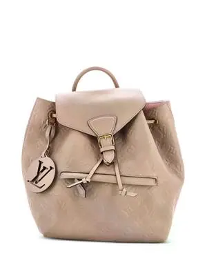 LOUIS VUITTON Montsouris Nm Monogram Empreinte Leather Pm Backpack - Neutrals