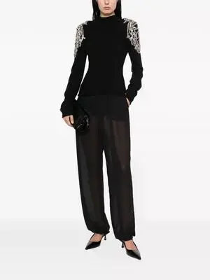 CIRCUS HOTEL Crystal-embellished Cut-out Sweater