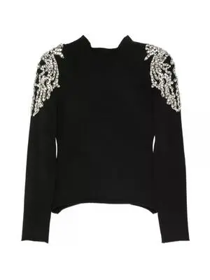 CIRCUS HOTEL Crystal-embellished Cut-out Sweater - Black