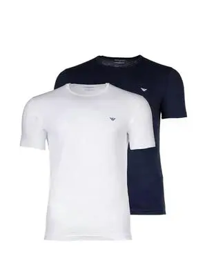 Emporio Armani Logo-print Crew-neck T-shirts Set - White