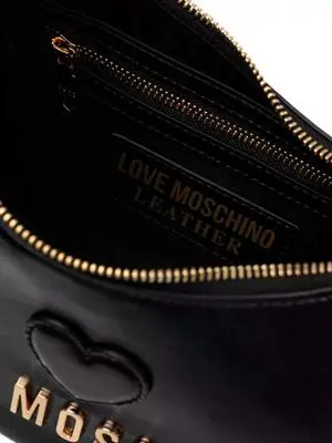 Moschino Heart-patch Logo-lettering Shoulder Bag
