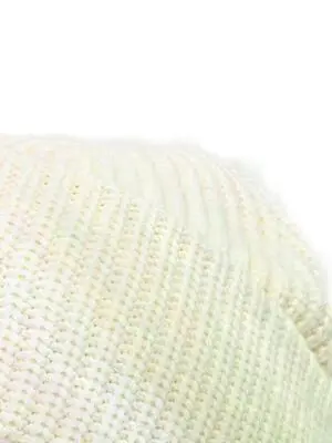 Pinko Logo-patch Ribbed-knit Beanie Hat