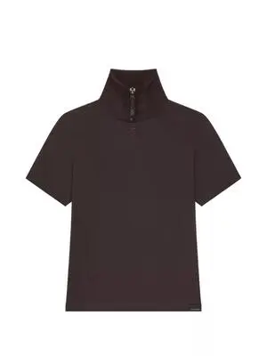 COURREGES Zip-neck Ribbed-collar T-shirt