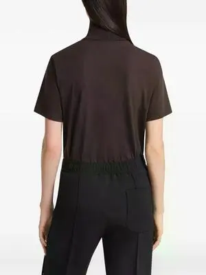 COURREGES Zip-neck Ribbed-collar T-shirt