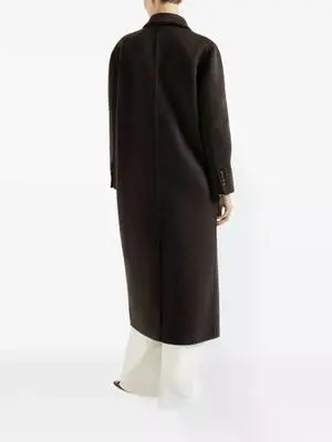 Brunello Cucinelli Hand-crafted Cashmere Double Beaver Cloth Coat With Monili
