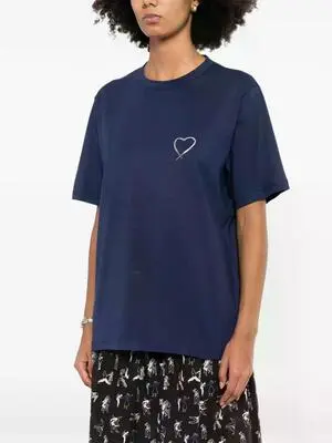 AGNES B. Heart-motif Cotton T-shirt