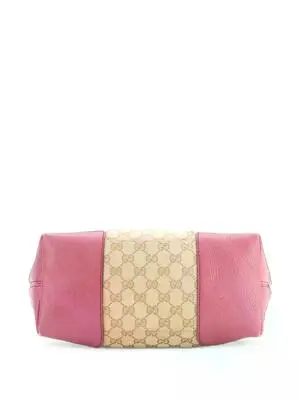 Gucci Bree Convertible Top Handle Bag Gg Canvas With Leather Medium Tote Bag