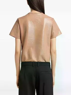 COURREGES Vinyl Logo Embroidered T-shirt - Neutrals