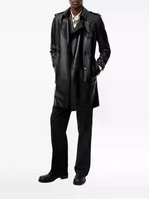 Burberry Mid-length Leather Kensington Trench Coat