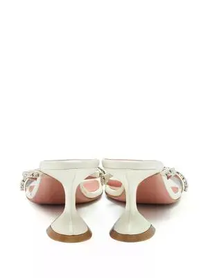 Amina Muaddi Glida Crystal-embellished Sandals - White