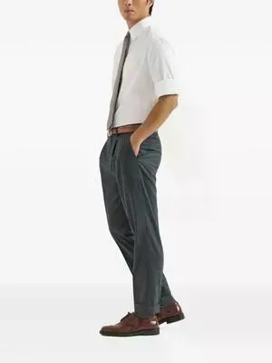 Brunello Cucinelli Virgin Wool Flannel Trousers With Pleat