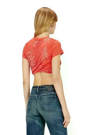 DIESEL® Rucked-up T-shirt In Double-layer Jersey