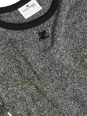 COURREGES Heather Contrast-trim T-shirt - Black