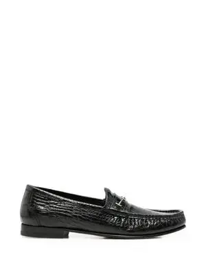 TOM FORD Crocodile-effect T-bar Loafers