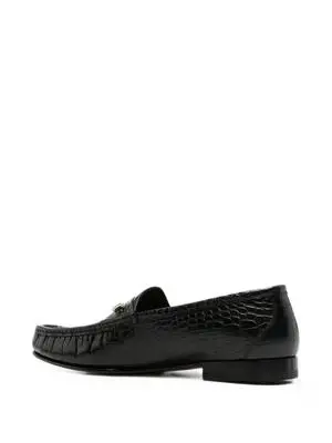 TOM FORD Crocodile-effect T-bar Loafers