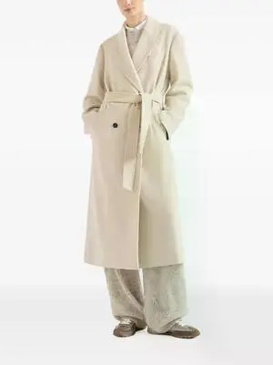 Brunello Cucinelli Lightweight Water-resistant Cashmere Coat With Monili