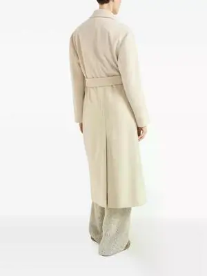Brunello Cucinelli Lightweight Water-resistant Cashmere Coat With Monili