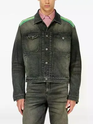 DIESEL® Trucker Jacket With Striped-shoulder Bands