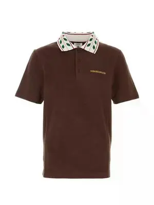 Casablanca Laurel Piqué Polo Shirt - Brown