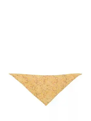 KRISTINA TI Floral-print Triangular Scarf - Yellow