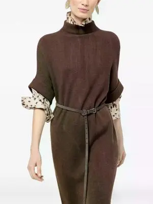 Brunello Cucinelli Cashmere Rib-knit Mock Neck Maxi Dress