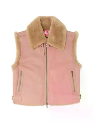 DIESEL® Shearling Leather Vest - Pink