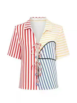 Farm Rio Striped Tie-fastening Blouse