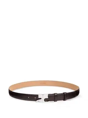COURREGES Croc-embossed Leather Belt - Brown